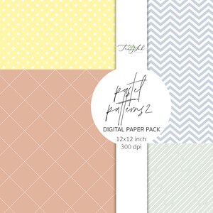 Pastel Patterns Digital Paper, Soft Pastels Background, Geometric ...