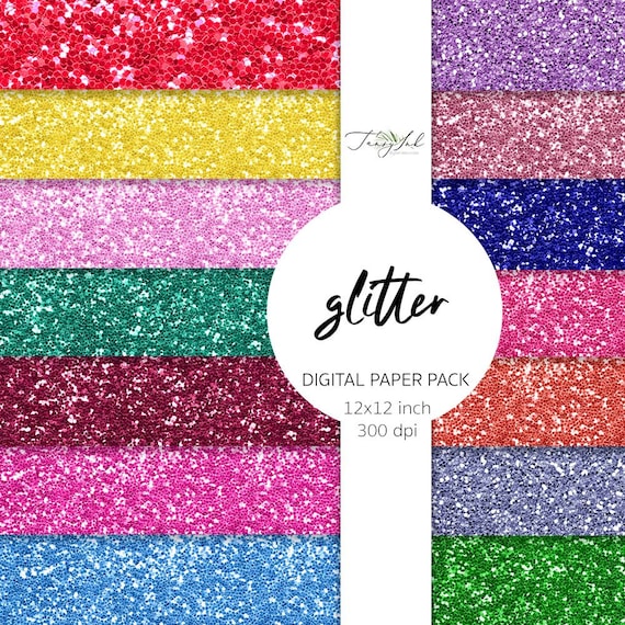 Glitter digital paper chunky glitter background pink | Etsy