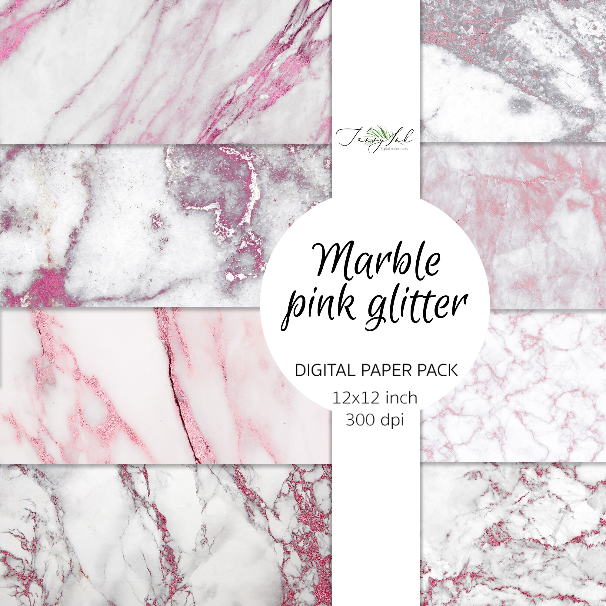 Marble pink glitter digital paper marble background marble | Etsy
