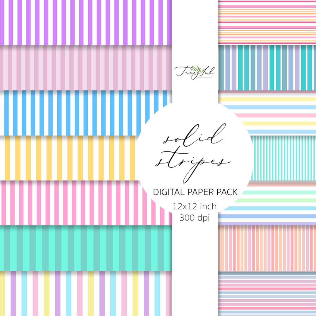 Pastel Stripes Digital Paper, Striped Paper, Pink Stripes Paper, Pastel ...