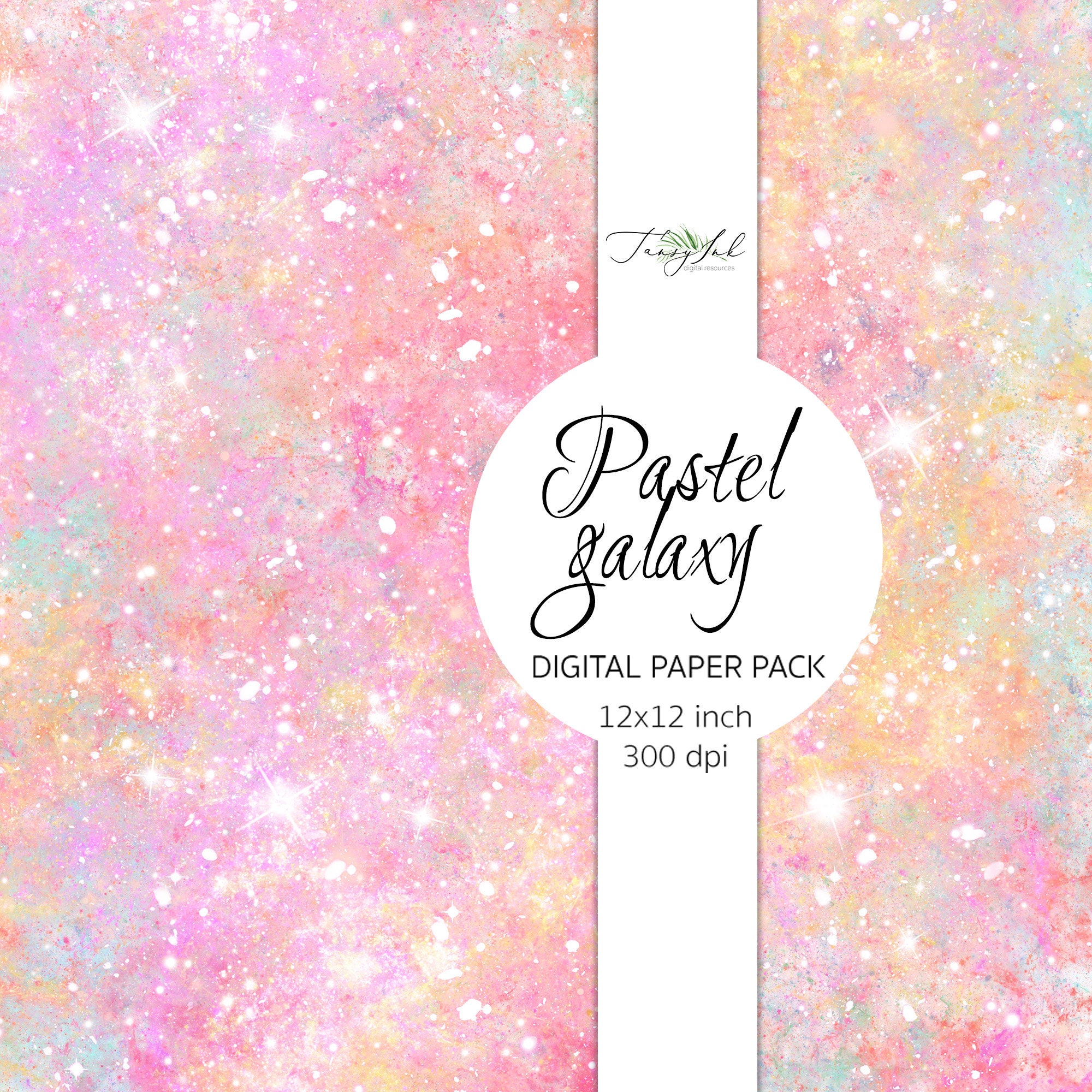 Pastel Galaxy Digital Paper Cosmic Planner Sticker Sky - Etsy