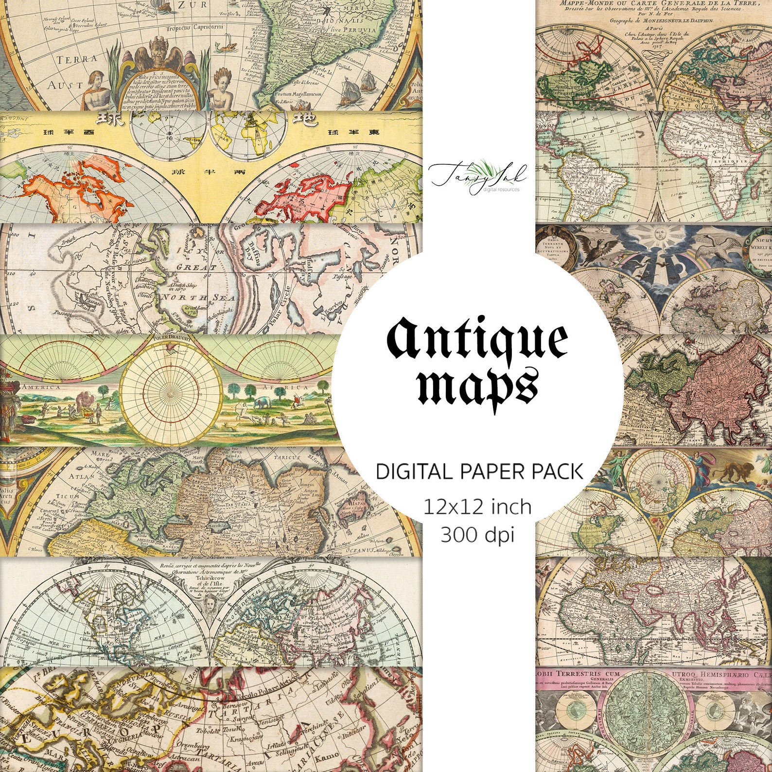 Antique Maps Digital Paper Old Maps Antique Paper Vintage - Etsy
