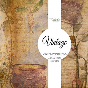Vintage Digital Paper, Vintage Flowers, Scrapbooking Paper, Vintage ...
