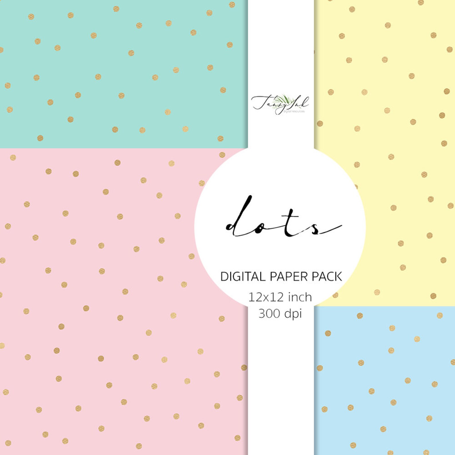 Polka Dots Digital Paper Confetti Paper Watercolor Dots - Etsy