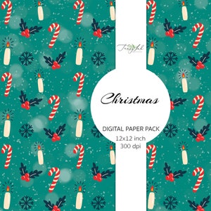 Christmas Digital Paper, Seamless Paper, Santa Paper, Winter Backround ...