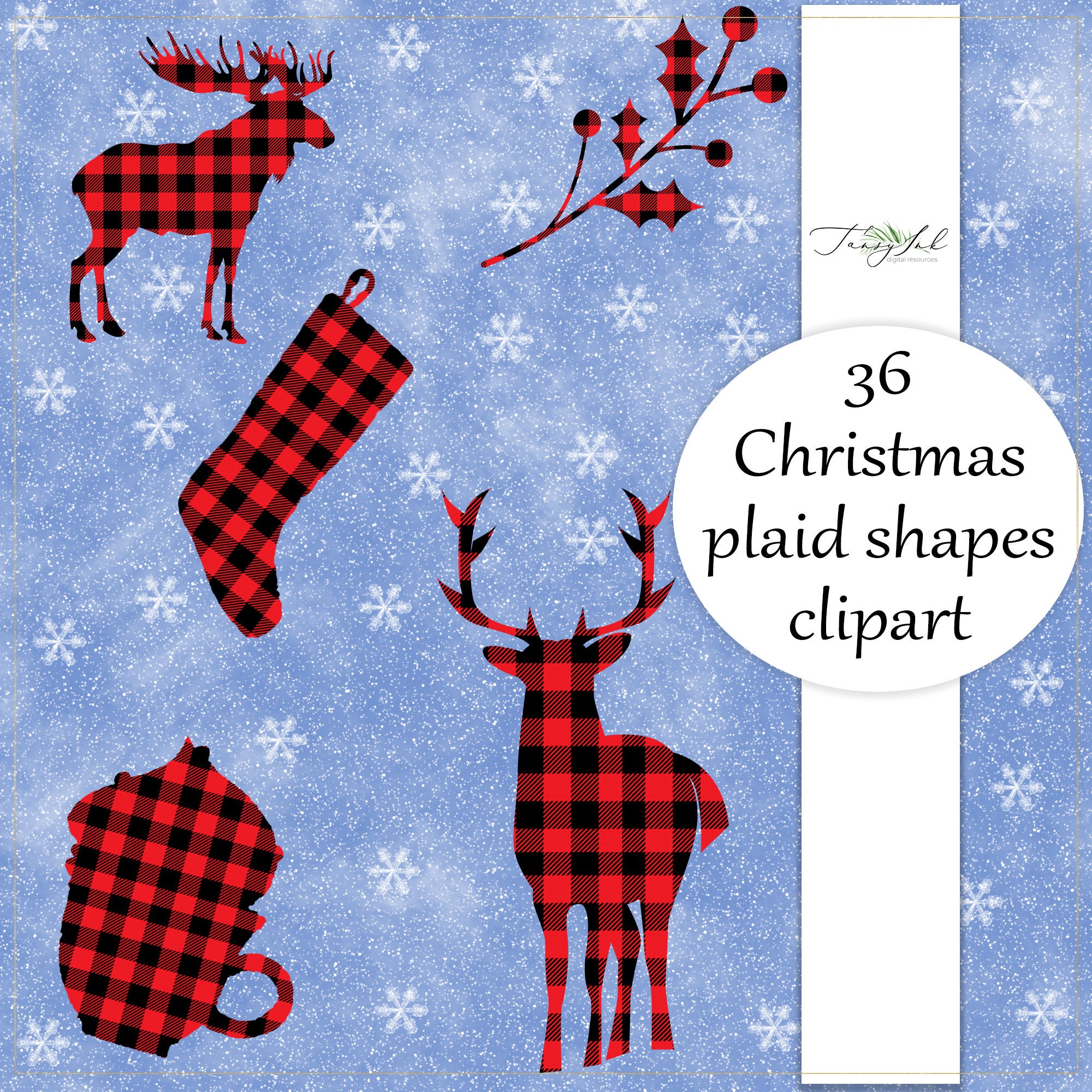 36 Christmas Plaid Clipart Christmas Shapes Clip Art Plaid - Etsy
