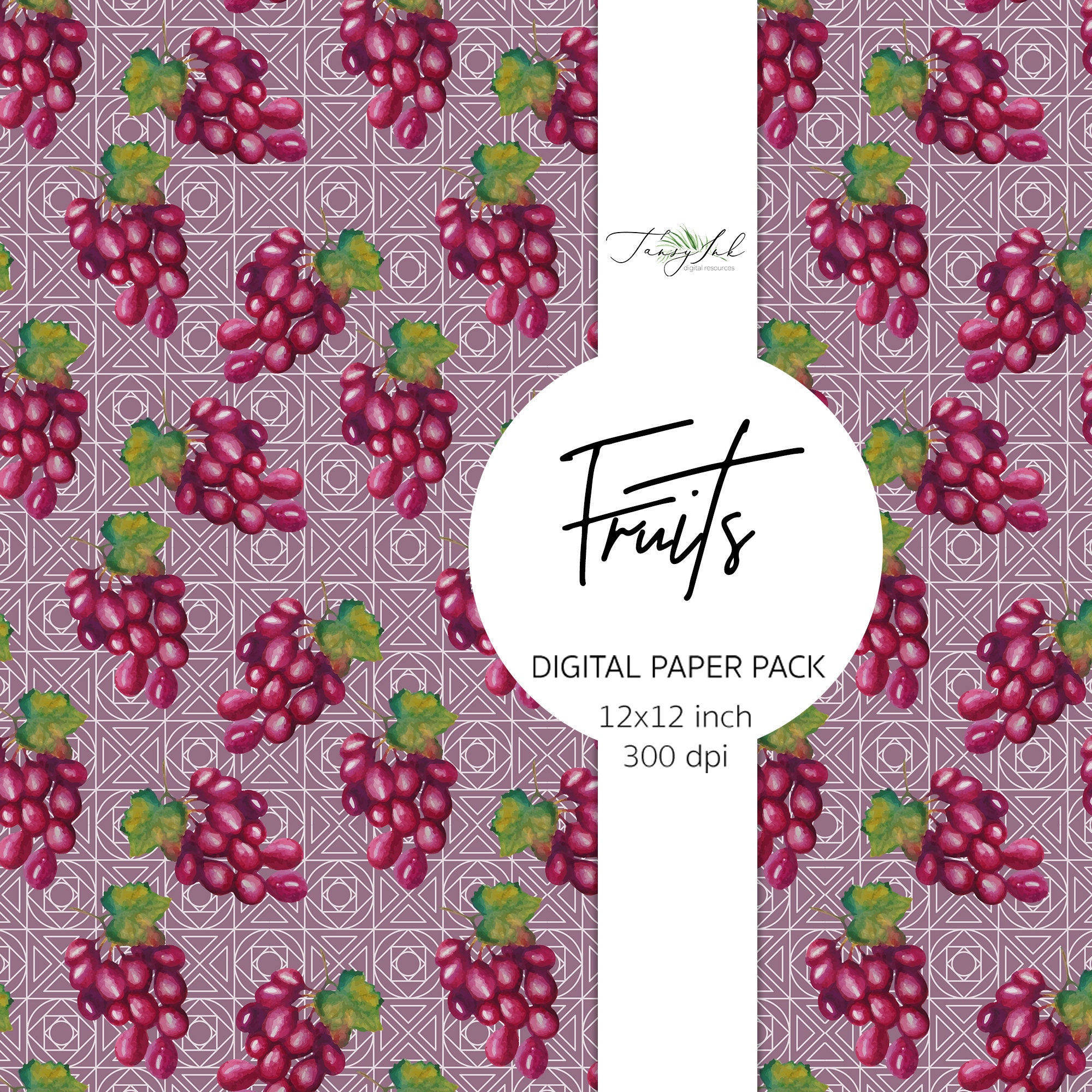 Fruits Digital Paper, Seamless Pattern, Lemon Background, Summer Paper ...
