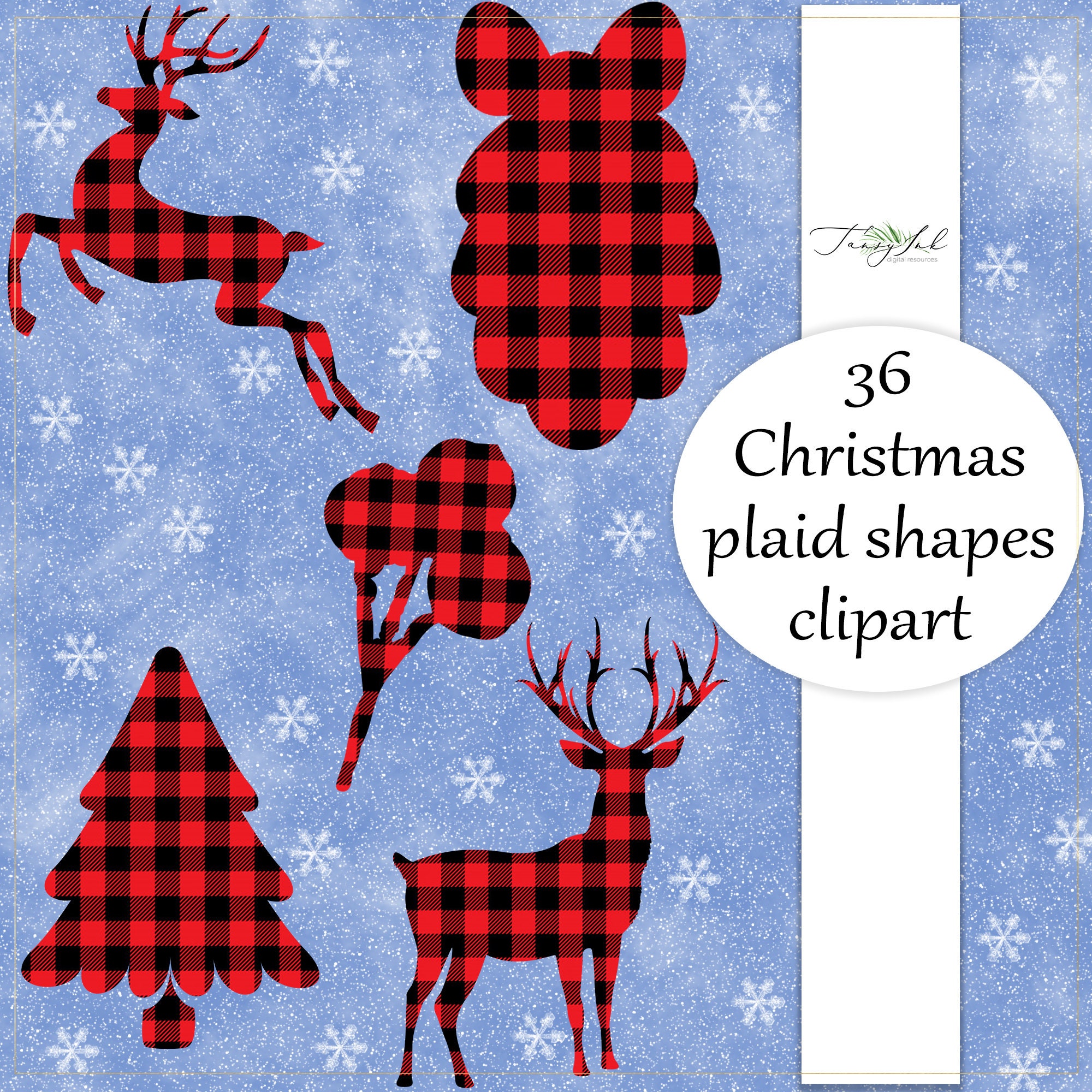 36 Christmas Plaid Clipart Christmas Shapes Clip Art Plaid - Etsy