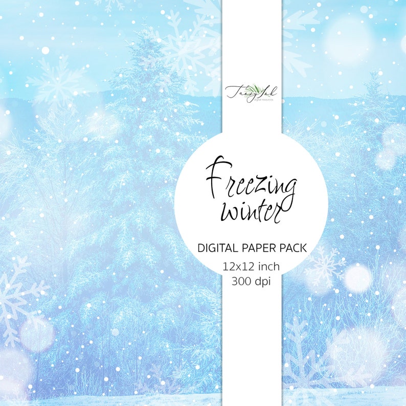 Freezing Winter Digital Paper Winter Fantasy White - Etsy