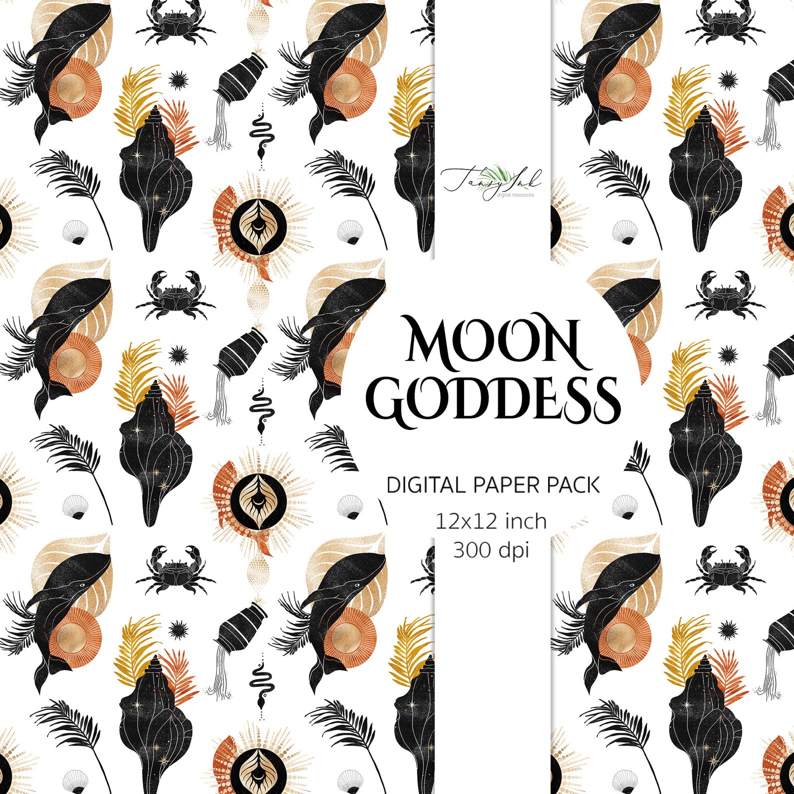 Moon Goddess Digital Paper Seamless Paper Moon Background - Etsy