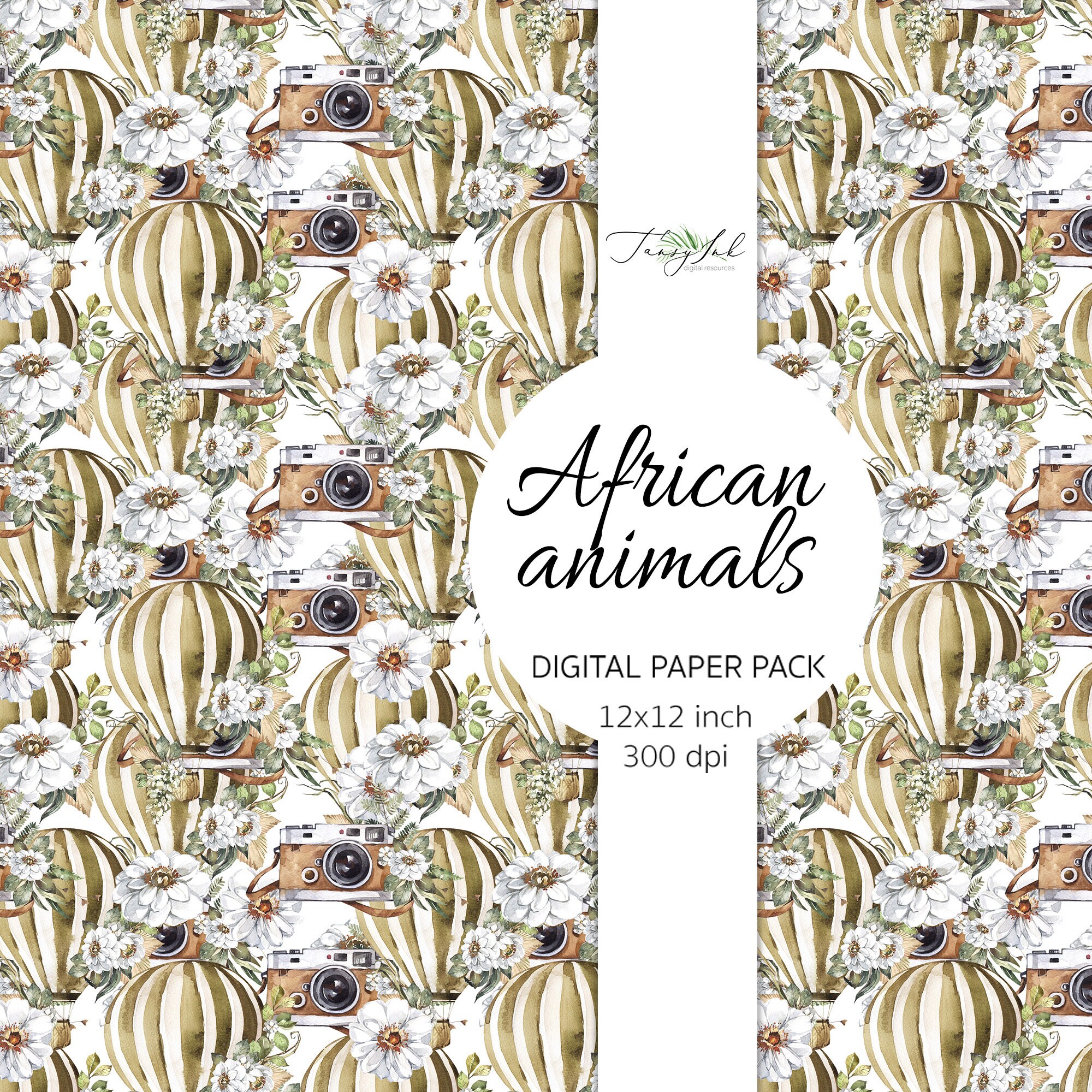 African Animals Digital Paper Seamless Paper Safari Animals - Etsy