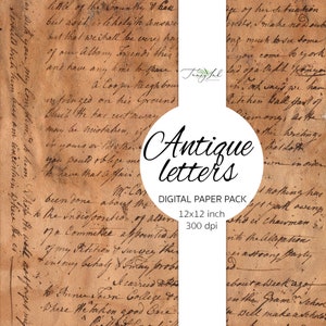 Antique Letters Digital Paper, Handwritten Letter, Junk Journal, Old ...