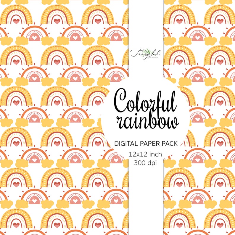 Colorful Rainbow Digital Paper Seamless Paper Pastel Digital - Etsy
