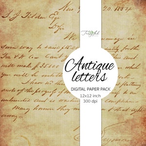 Antique Letters Digital Paper, Handwritten Letter, Junk Journal, Old ...