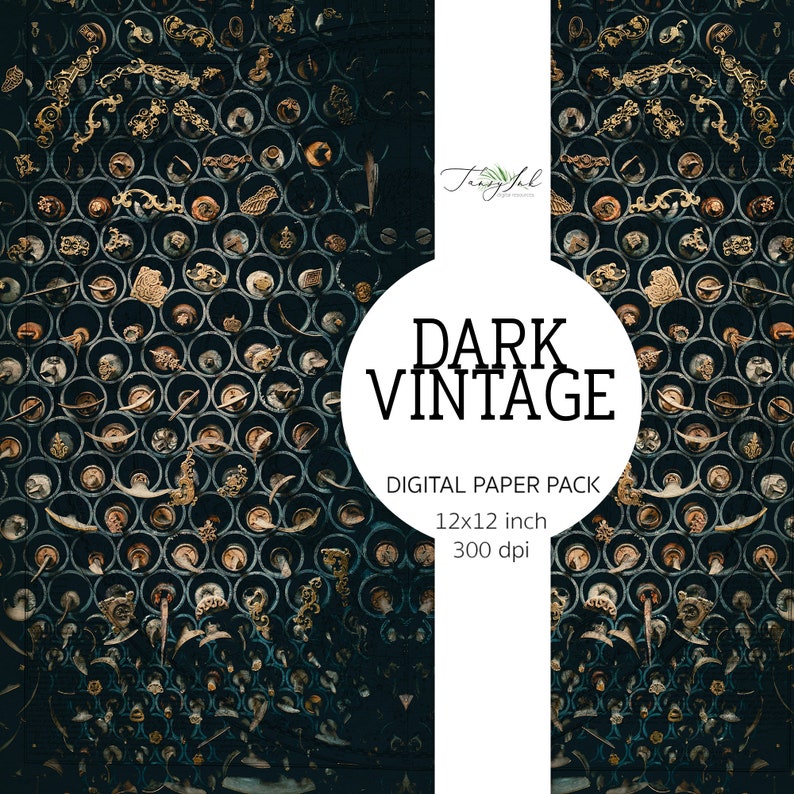 Dark Vintage Digital Paper Dark Academia Scrapbooking Wizard - Etsy