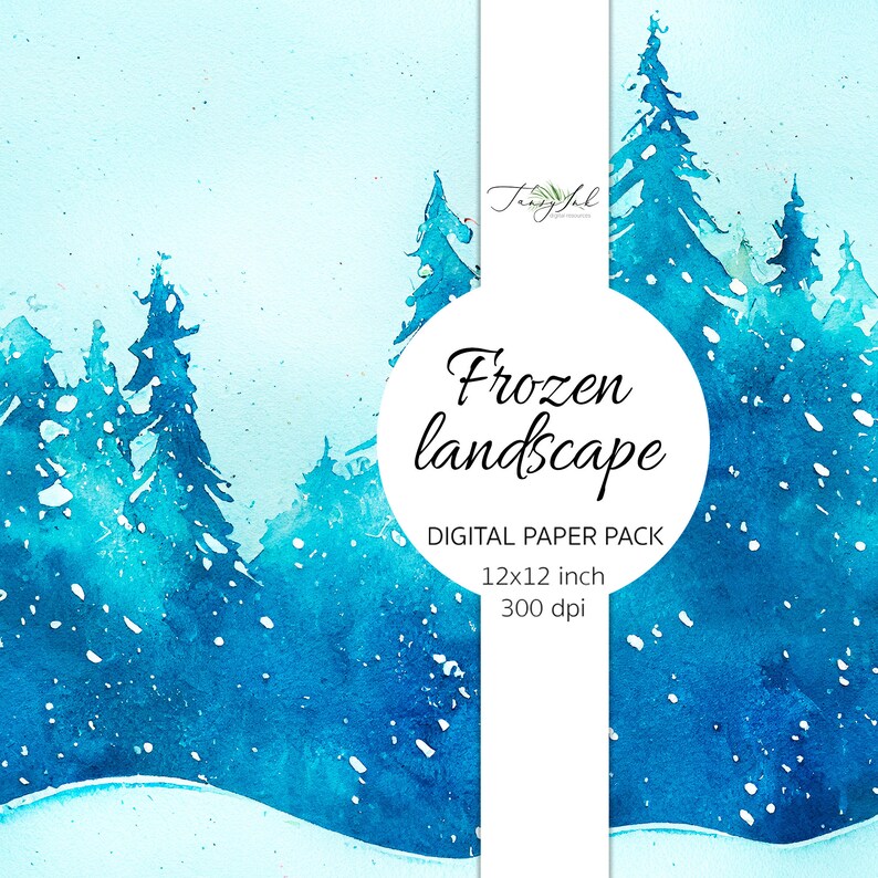 Frozen Landscape Digital Paper, Seamless Paper, Winter Landscape ...