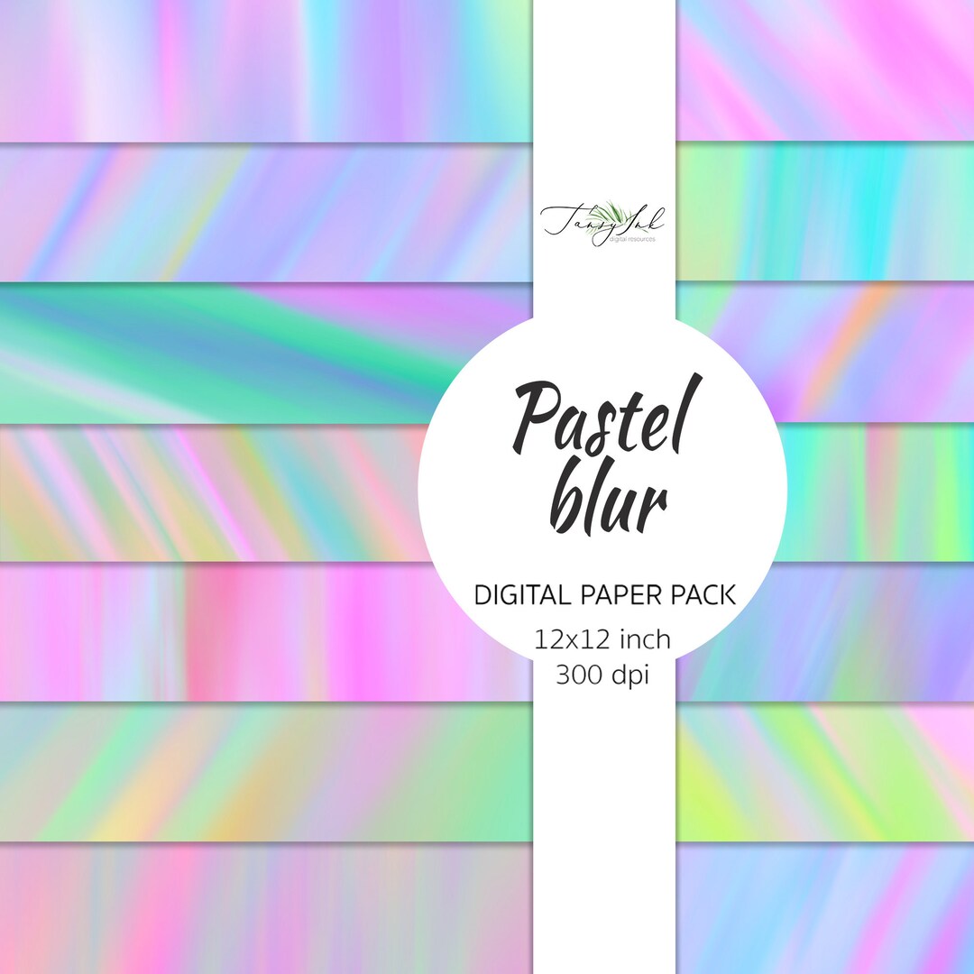 Pastel Blur Digital Paper, Pastel Gradient Pattern, Blurry Gradient ...