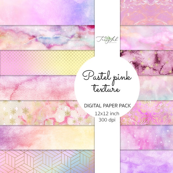 Pastel Pink Texture Digital Paper Watercolor Paper Gradient | Etsy
