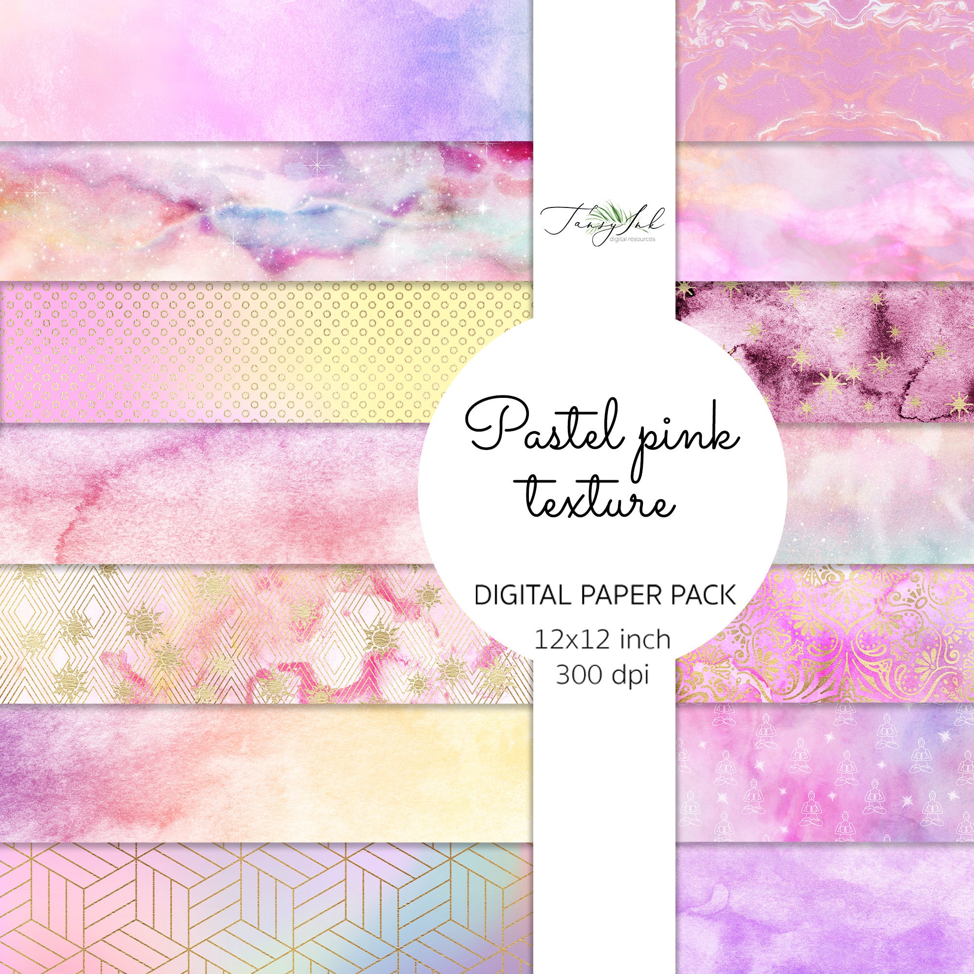 Pastel Pink Texture Digital Paper Watercolor Paper Gradient - Etsy