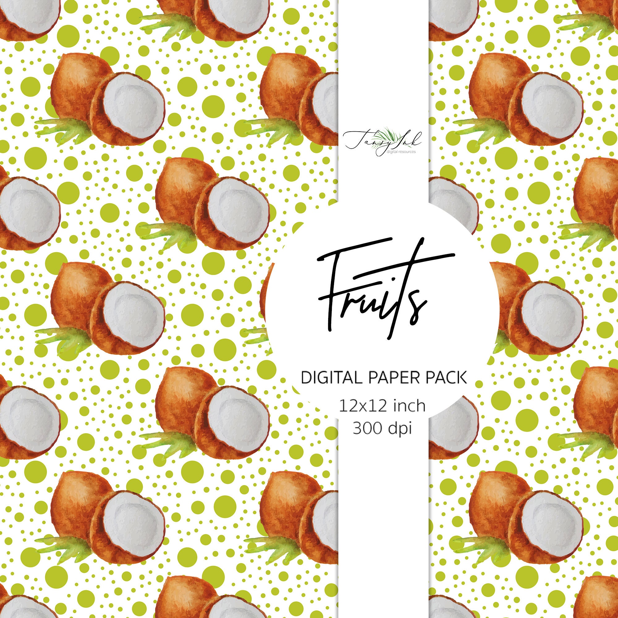 Fruits Digital Paper, Seamless Pattern, Lemon Background, Summer Paper ...