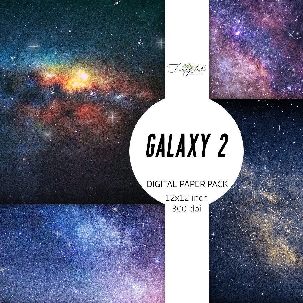 Galaxy Digital Paper Night Sky Background Outer Space Stars - Etsy