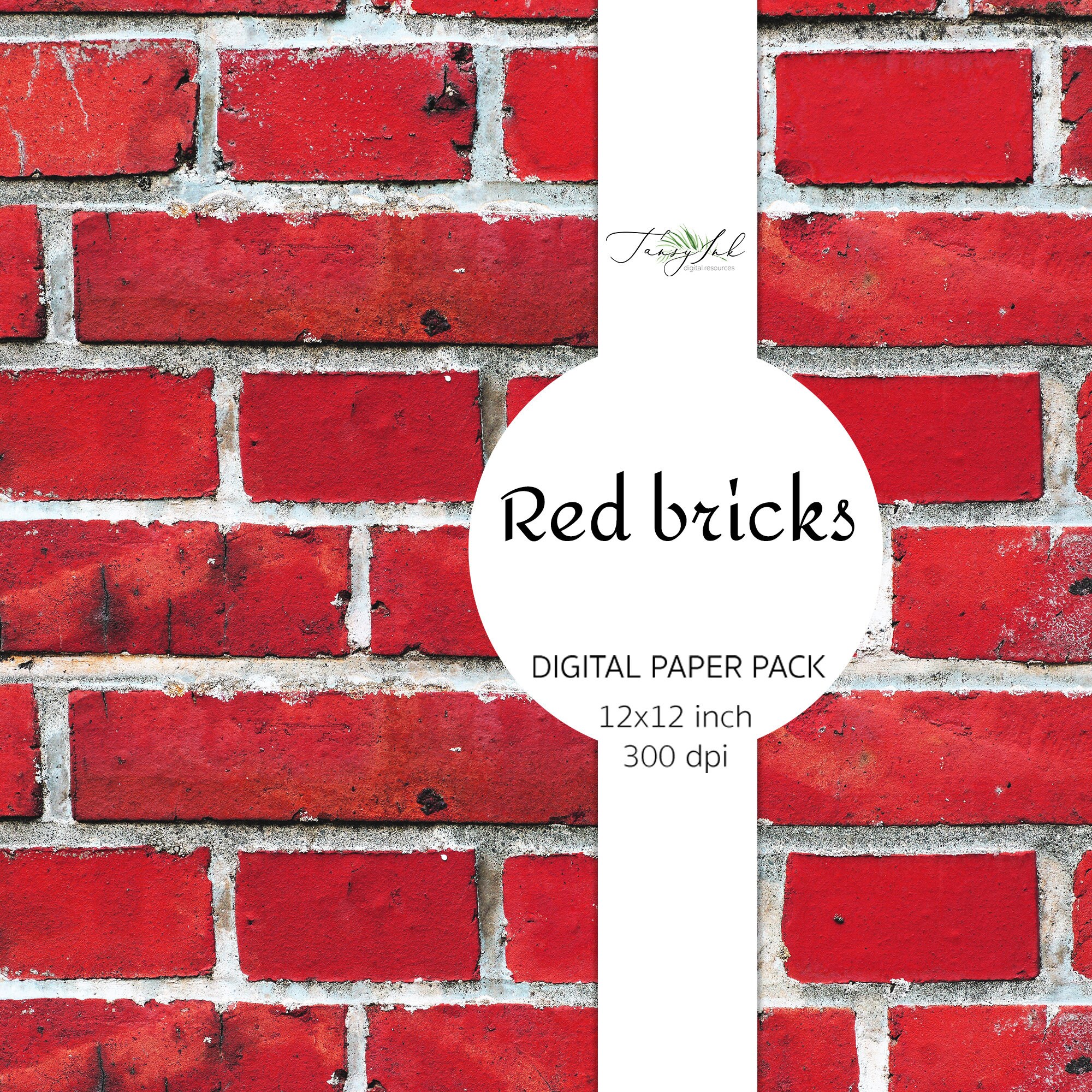 Red Bricks Digital Paper, Brick Wall Wallpaper, Brick Background ...