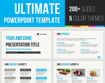 Modern Simple Powerpoint Slides Presentation Template - Etsy