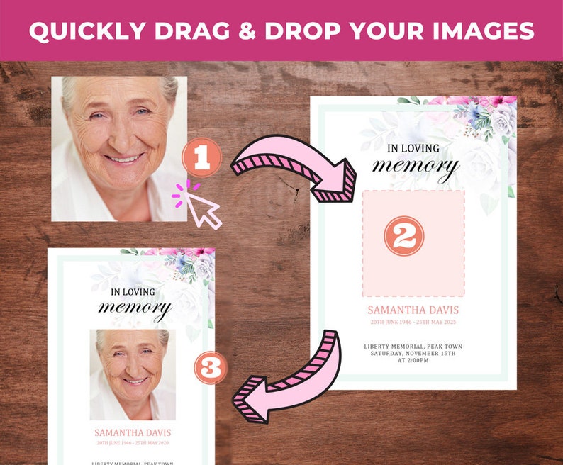 Funeral Program Template for Women Celebration of Life - Etsy