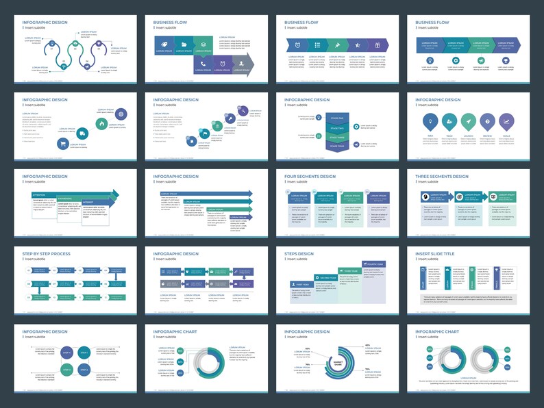 Powerpoint Template for Business Blue Powerpoint - Etsy