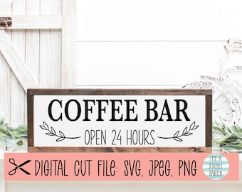 Coffee Bar Sign Svg | Etsy