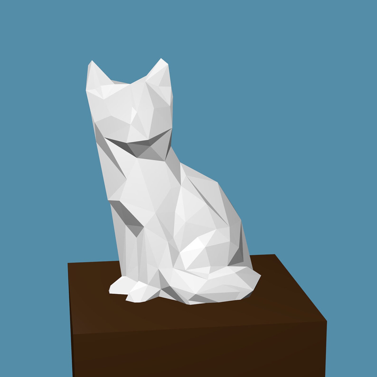 Papercraft Cat Printable Pdf, Animal Pet, Low Poly DIY, Kit3d, Template ...