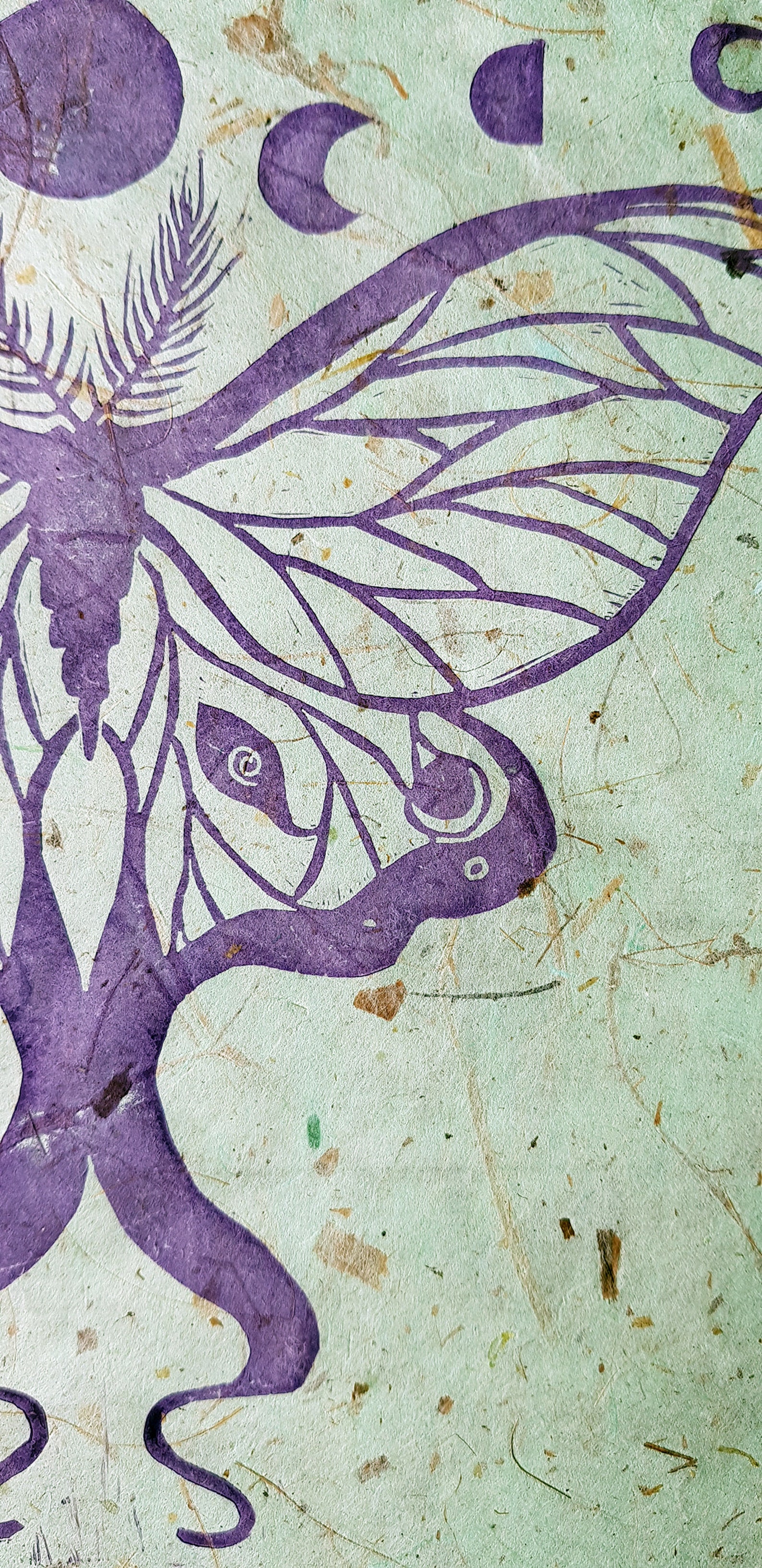 Luna Moth Lino Print, Block Print, Handprinted Art, Relief Print ...