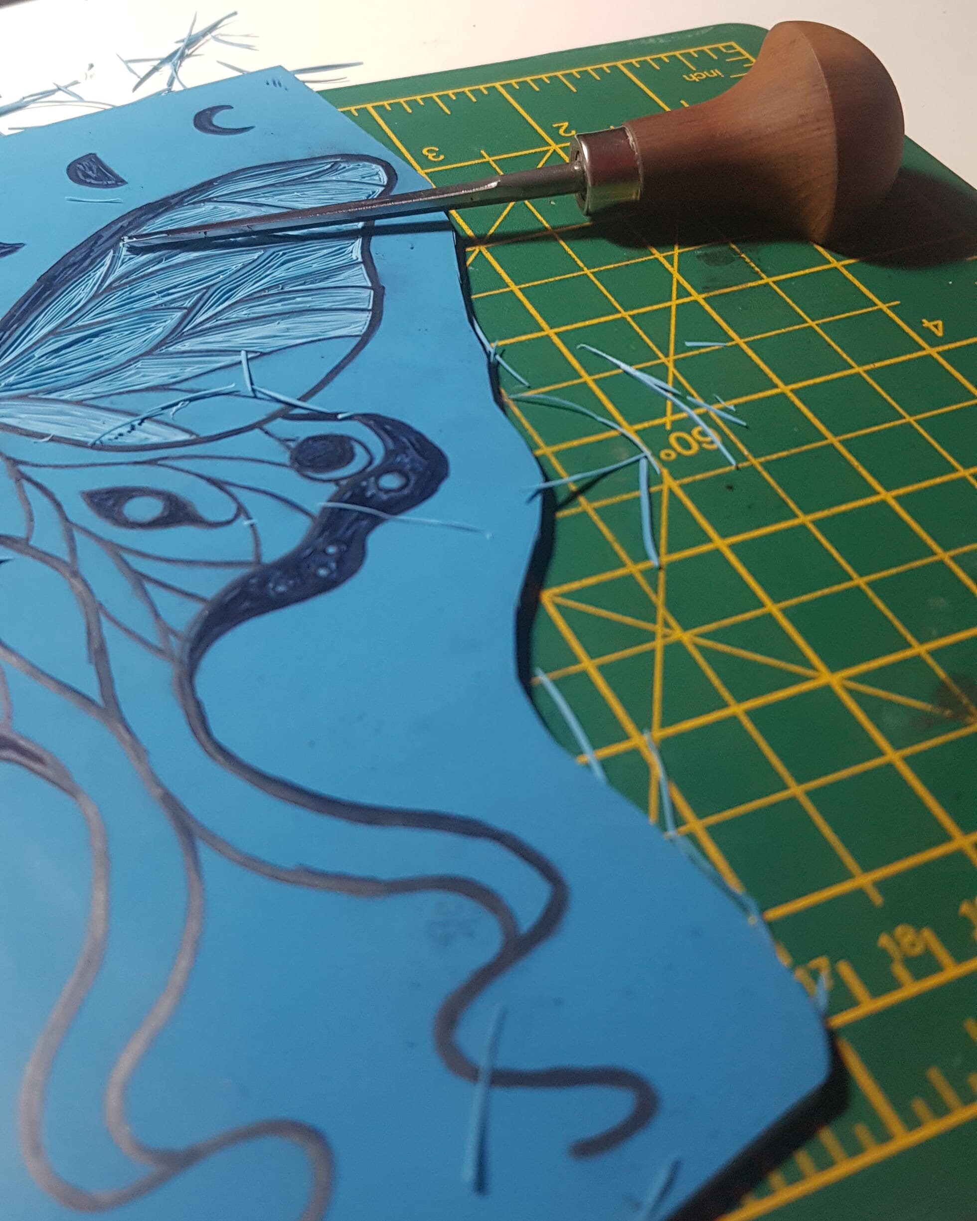 Luna Moth Lino Print, Block Print, Handprinted Art, Relief Print ...