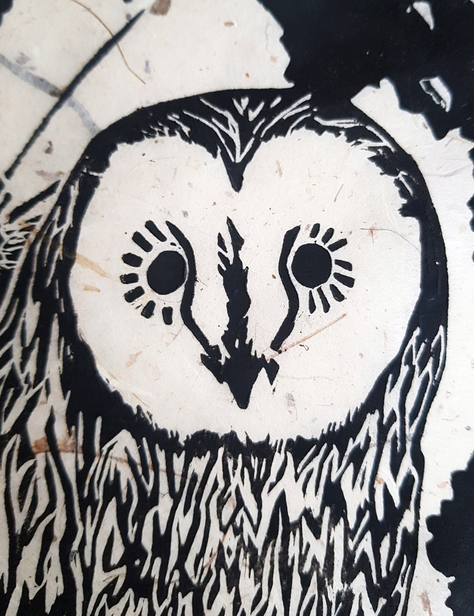 Barn Owl Lino Print Lino Art Lino Print Linocut Art Owl | Etsy