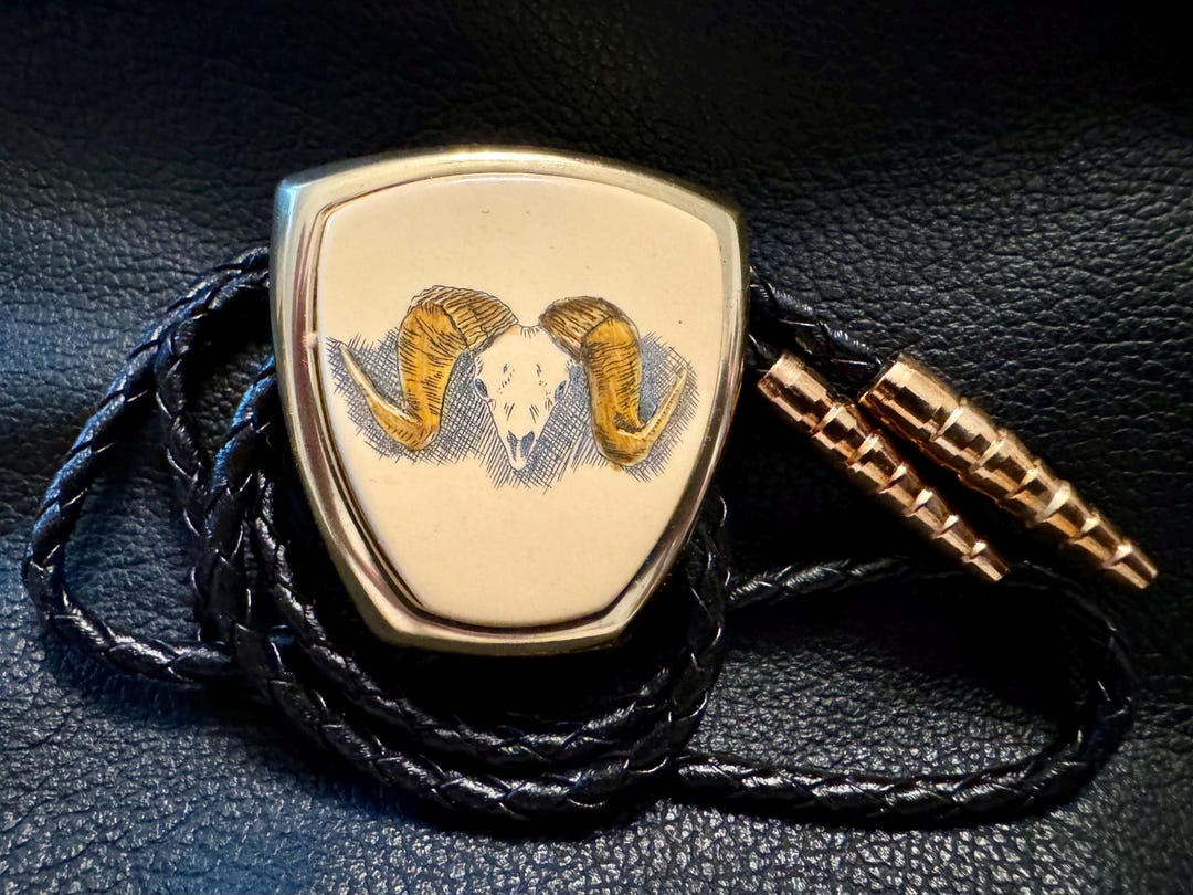 Colored Ram Skull Bola Tie by Lou Depaolis - Etsy