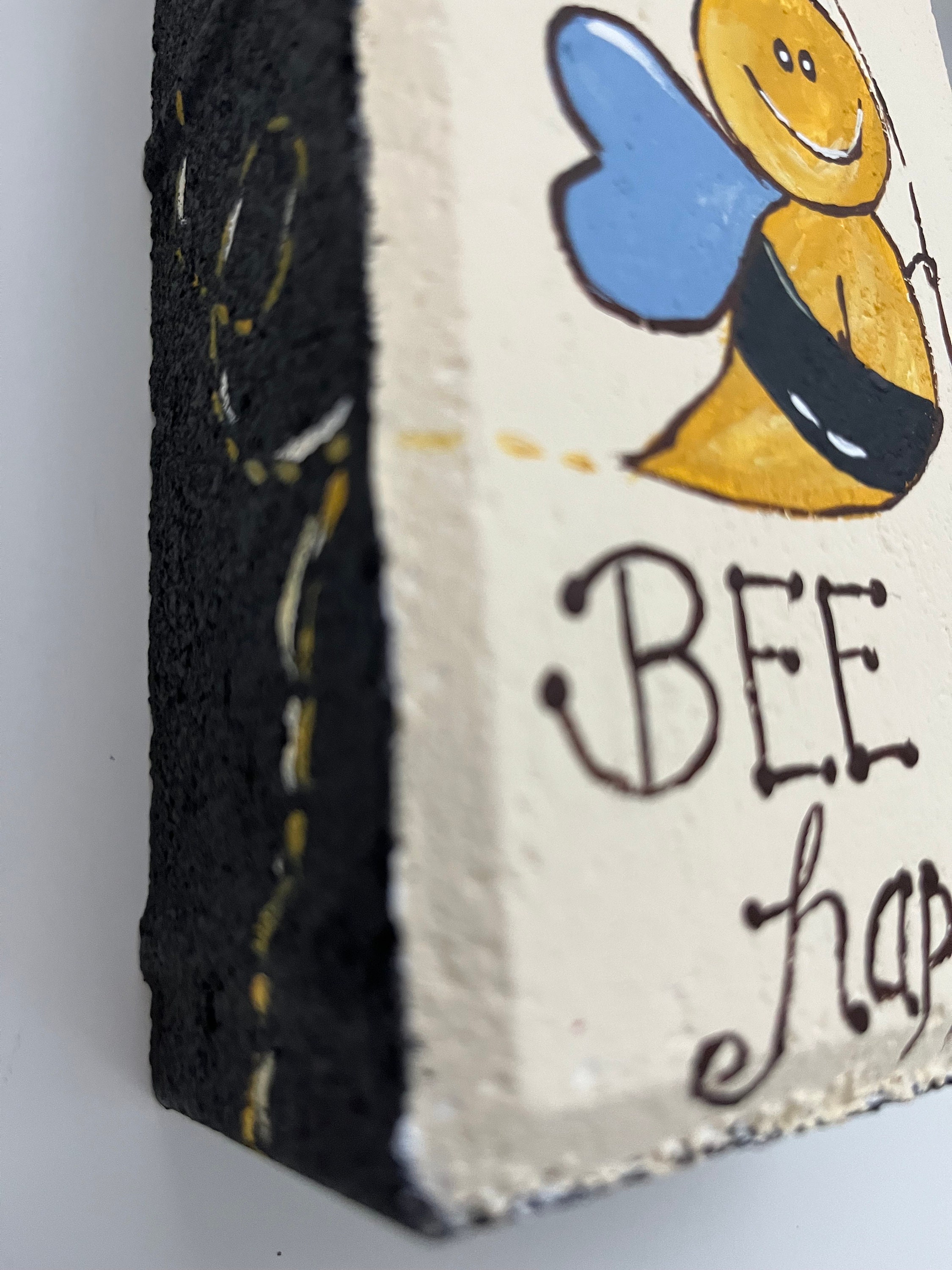 Happy Bumble Bee Garden Brick / Hand Painted Garden Decor / - Etsy