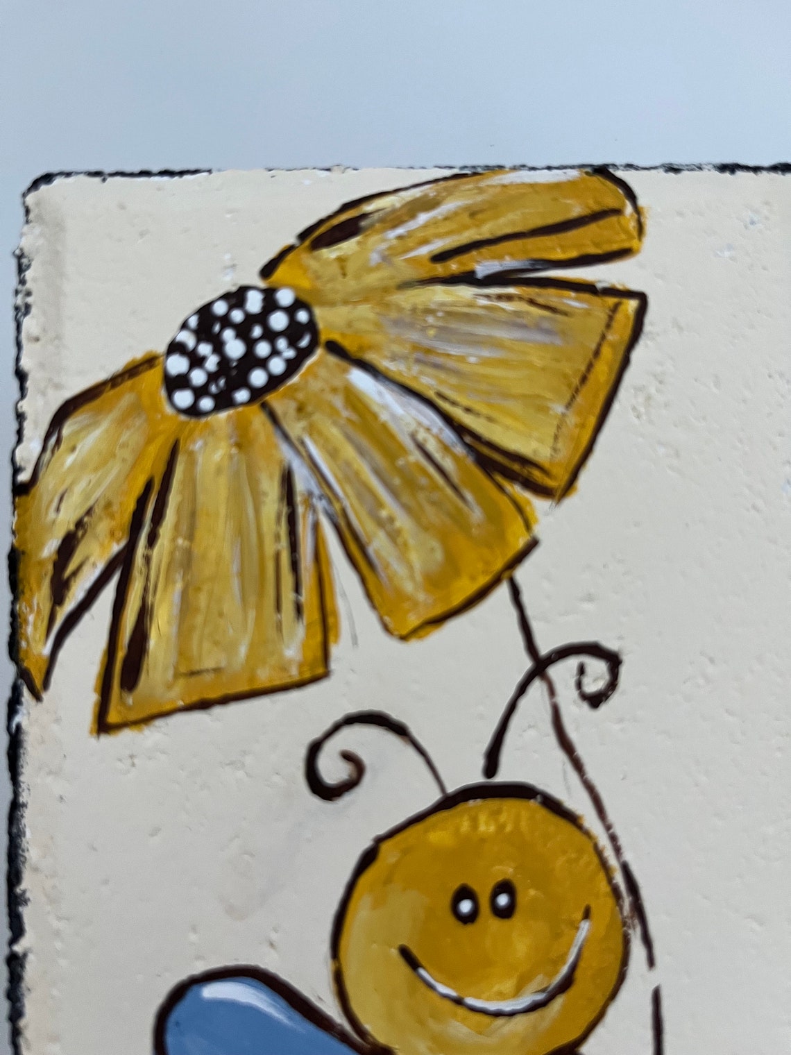 Happy Bumble Bee Garden Brick / Hand Painted Garden Decor / - Etsy