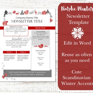Editable Newsletter Template/ Christmas Newsletter Template/ Business ...