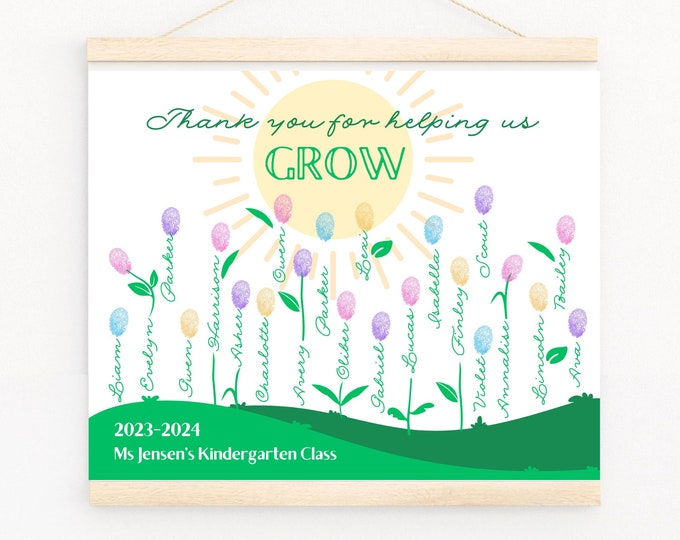 Thumbprint Teacher Gifts PRINTABLE End of Year Teacher Gift Teacher ...