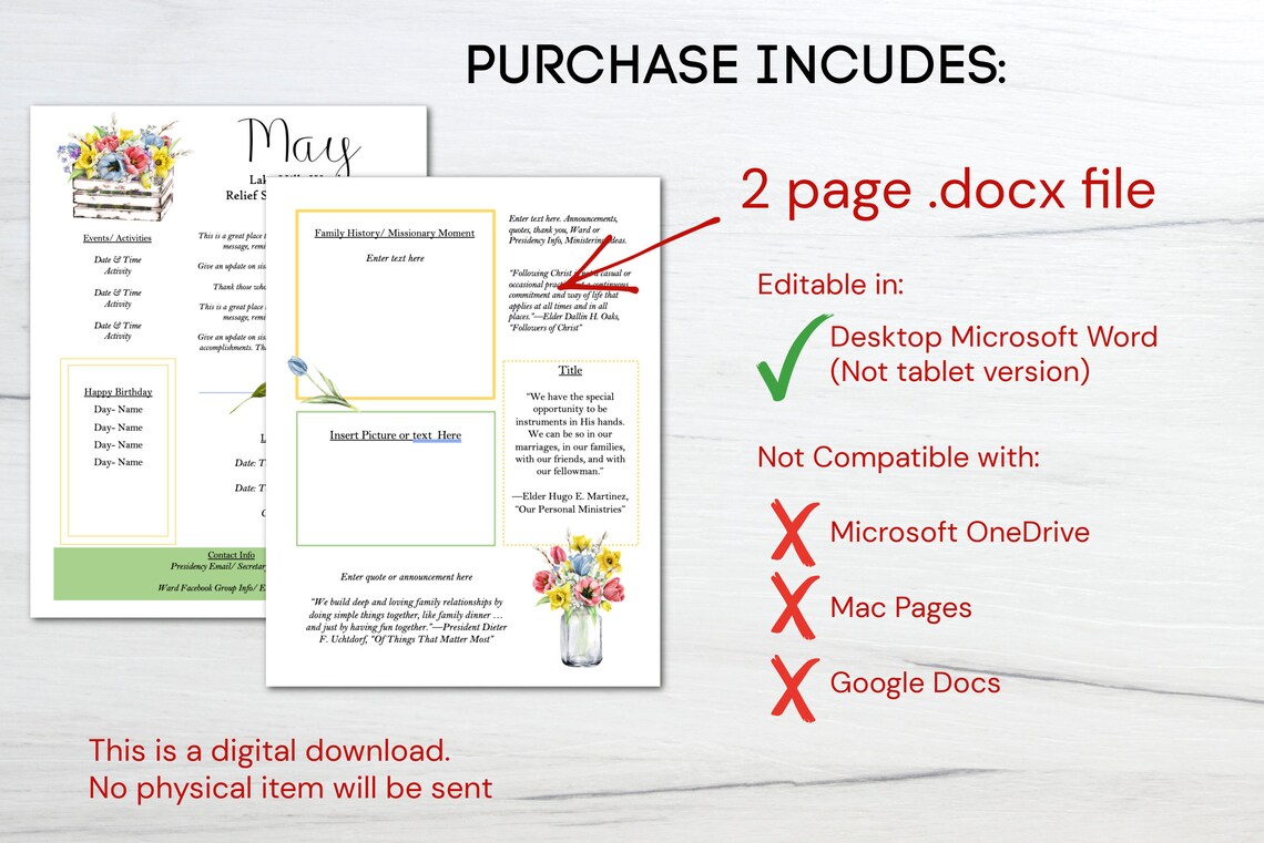 Editable May Newsletter Template/ MS Word Newsletter Template/ - Etsy