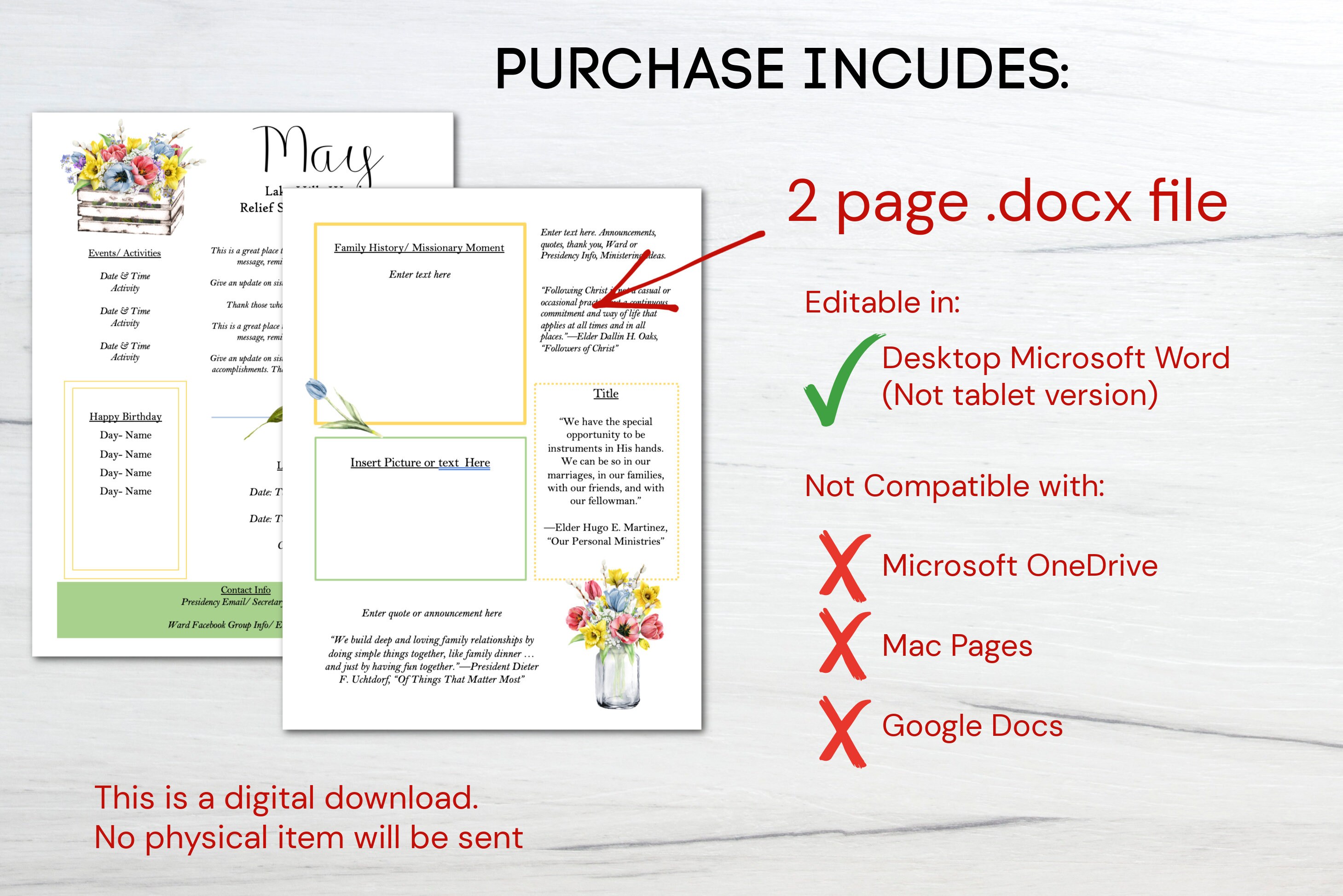 Editable May Newsletter Template/ MS Word Newsletter Template/ - Etsy