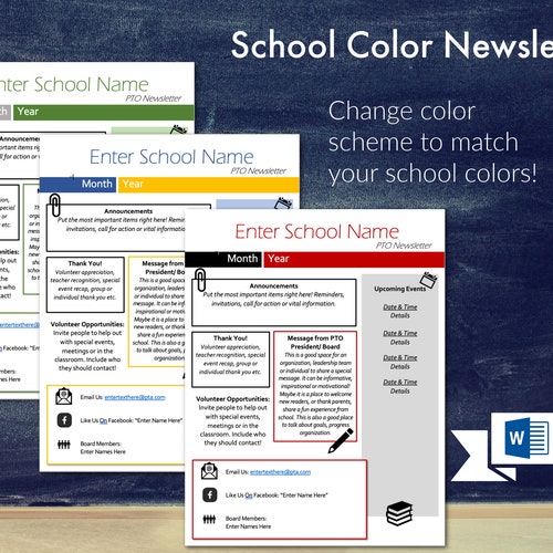 Editable August PTO PTA Newsletter Flyer Printable School - Etsy