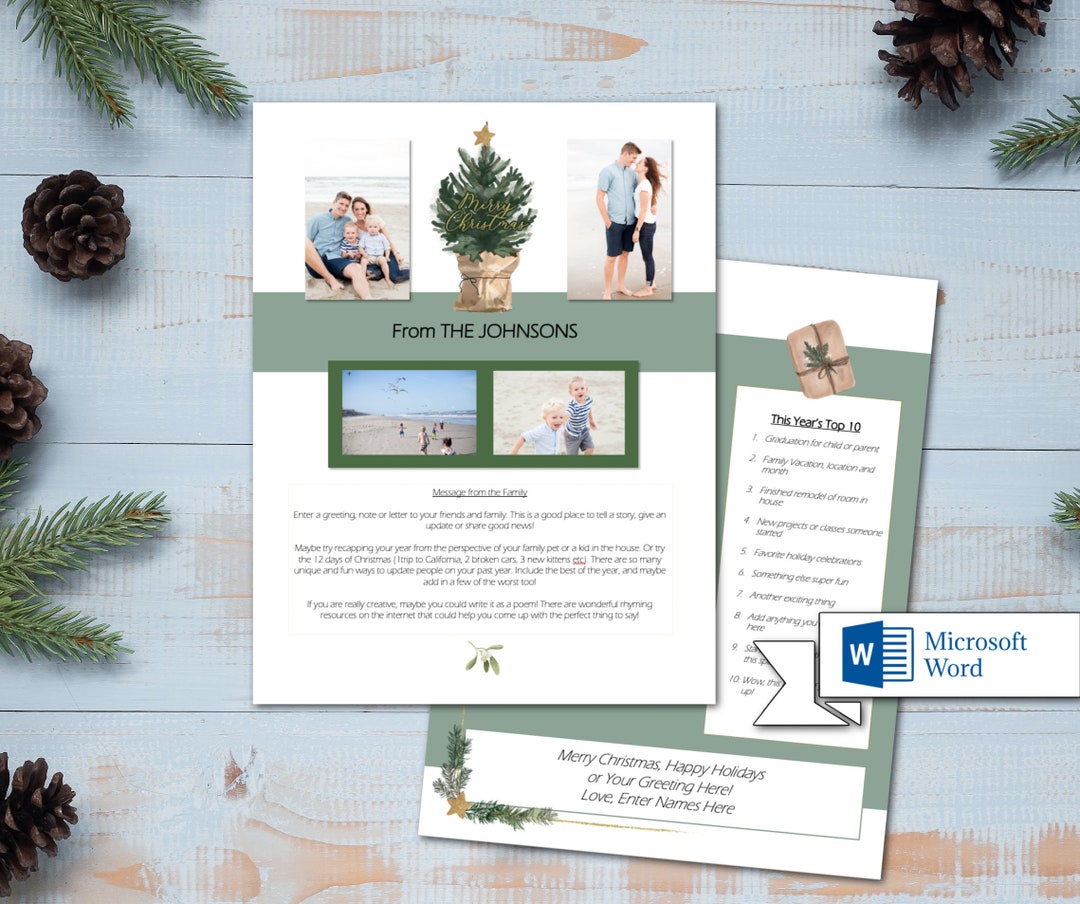 Year in Review Christmas Letter/ Christmas Newsletter Template ...