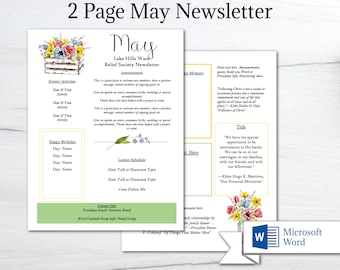 Editable June Newsletter Template/ MS Word Newsletter Template ...