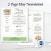 Editable May Newsletter Template/ MS Word Newsletter Template/ Business ...