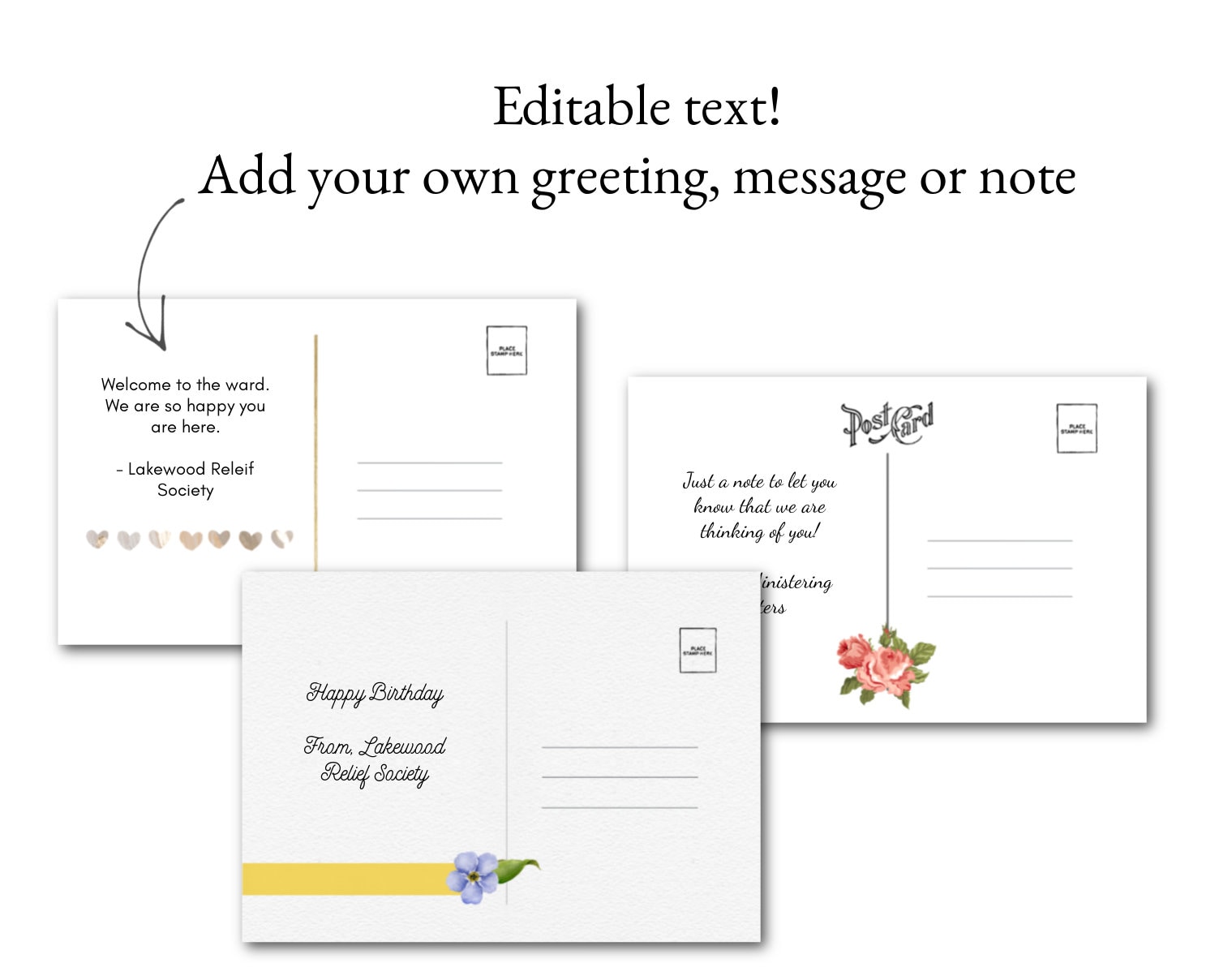 Relief Society Birthday Card/ Birthday Tag/ LDS Postcard/ | Etsy