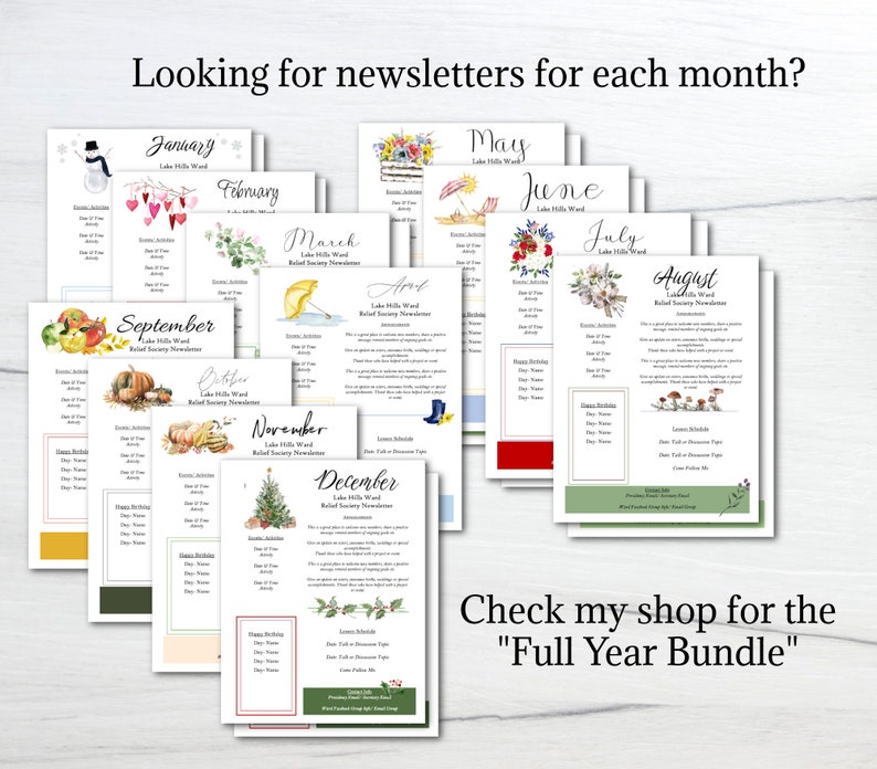 Editable March Newsletter Template/ MS Word Newsletter - Etsy