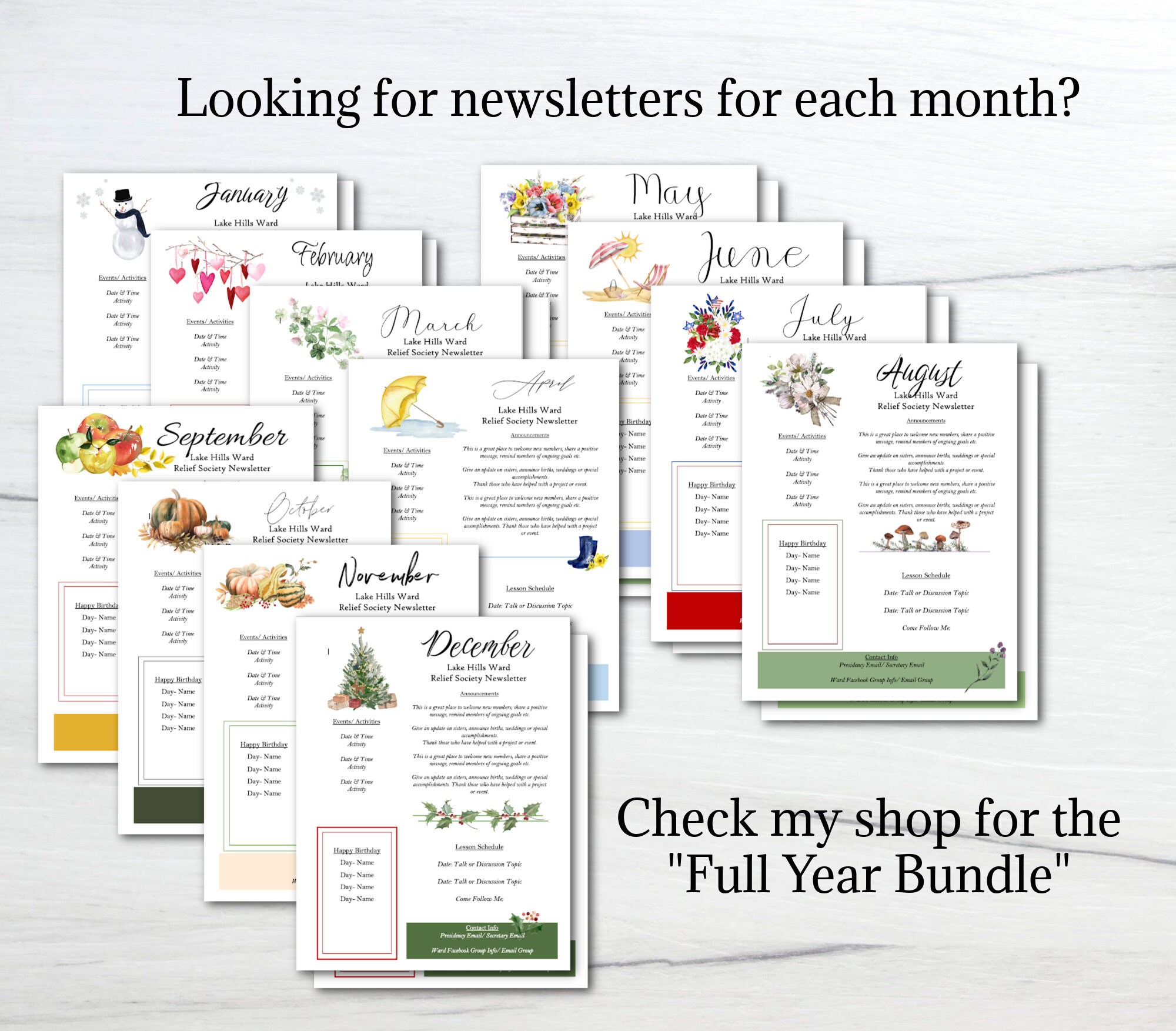Editable September Newsletter Template/ Word Newsletter Template/ Fall ...