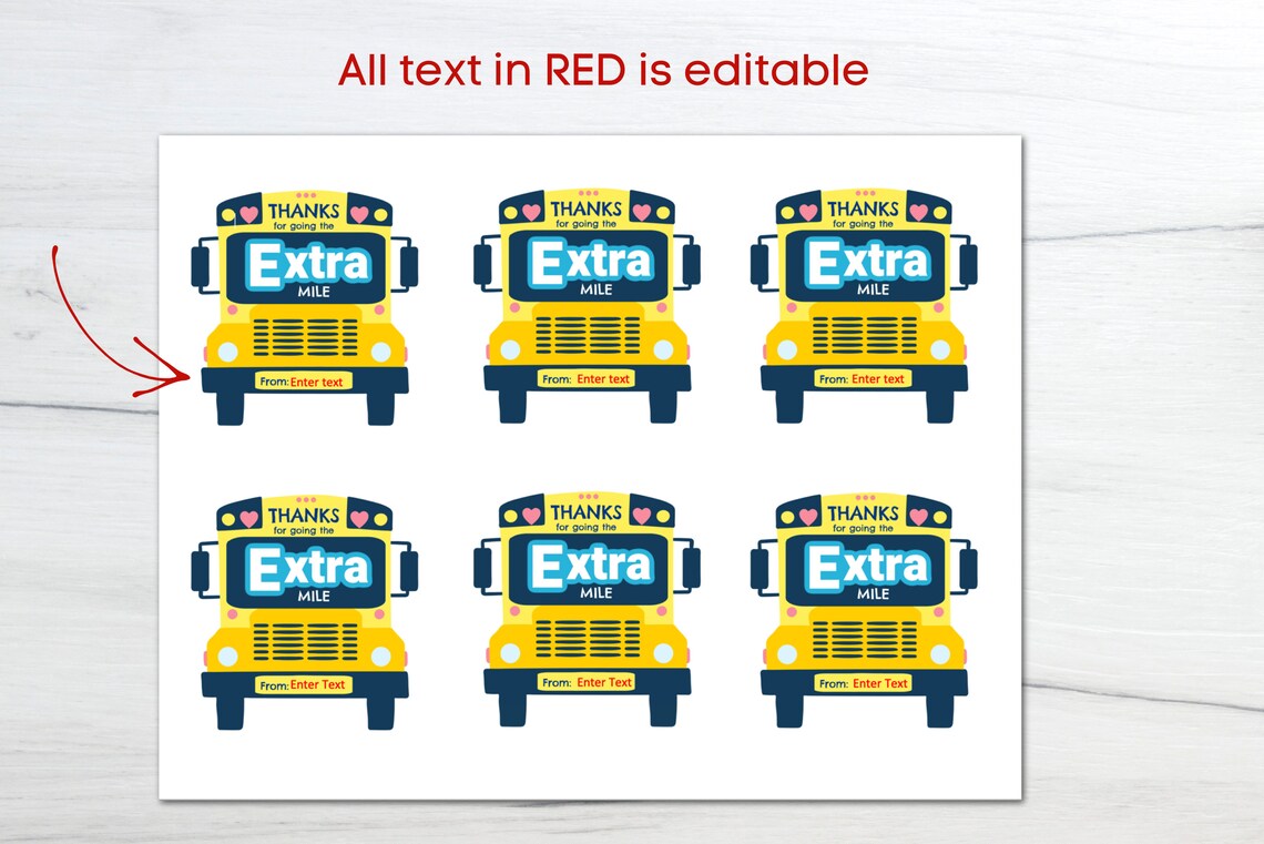 Bus Driver Thank You / Bus Driver Appreciation Tag/ Thank You - Etsy