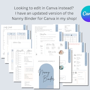 Printable Nanny Binder/ Nanny Agreement/ Nanny Planner / Nanny Notes ...